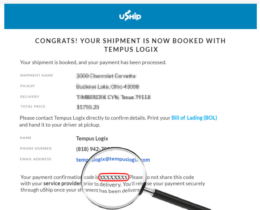 How does uShip payment work?